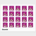 Pug Valentine's Day Personalized Pug Puppy Love Square Sticker | Zazzle