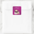 Pug Valentine's Day Personalized Pug Puppy Love Square Sticker | Zazzle