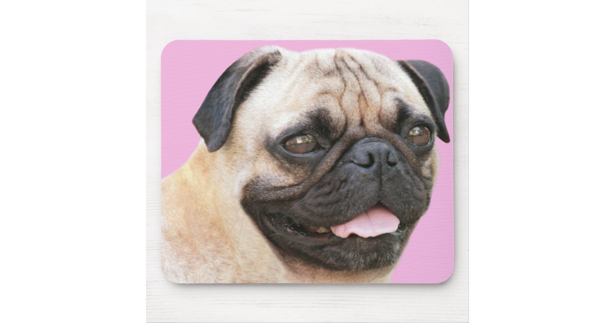 Pug With Tongue Sticking Out Mousepad | Zazzle