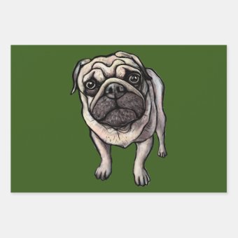 Pug Wrapping Paper | Zazzle