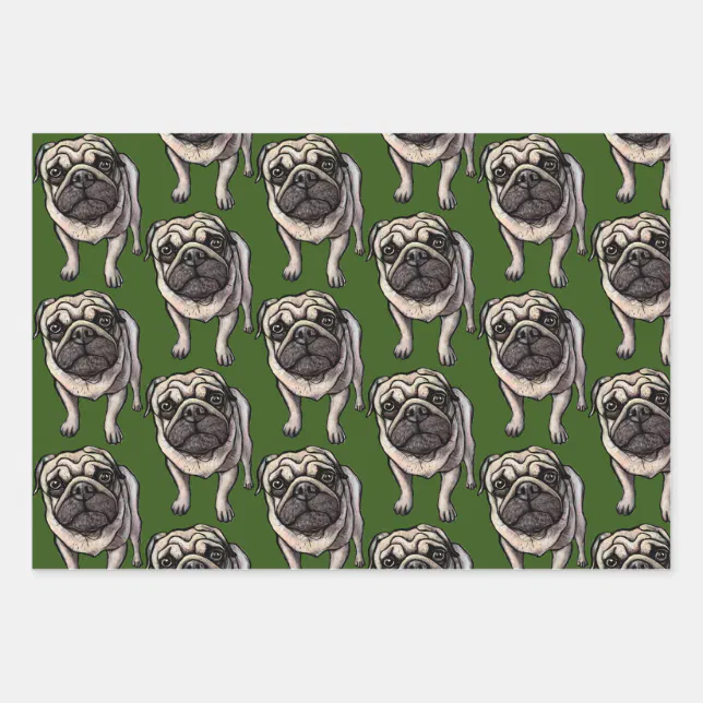 Pug Wrapping Paper | Zazzle