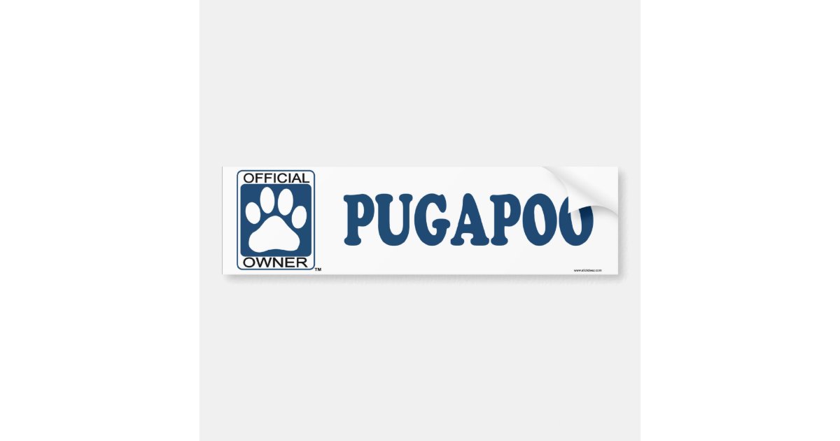 Pugapoo Blue Bumper Sticker | Zazzle