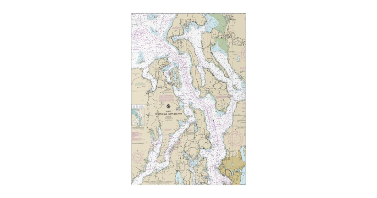 Puget Sound-Northern Part Nautical Chart 18441 Acrylic Print | Zazzle