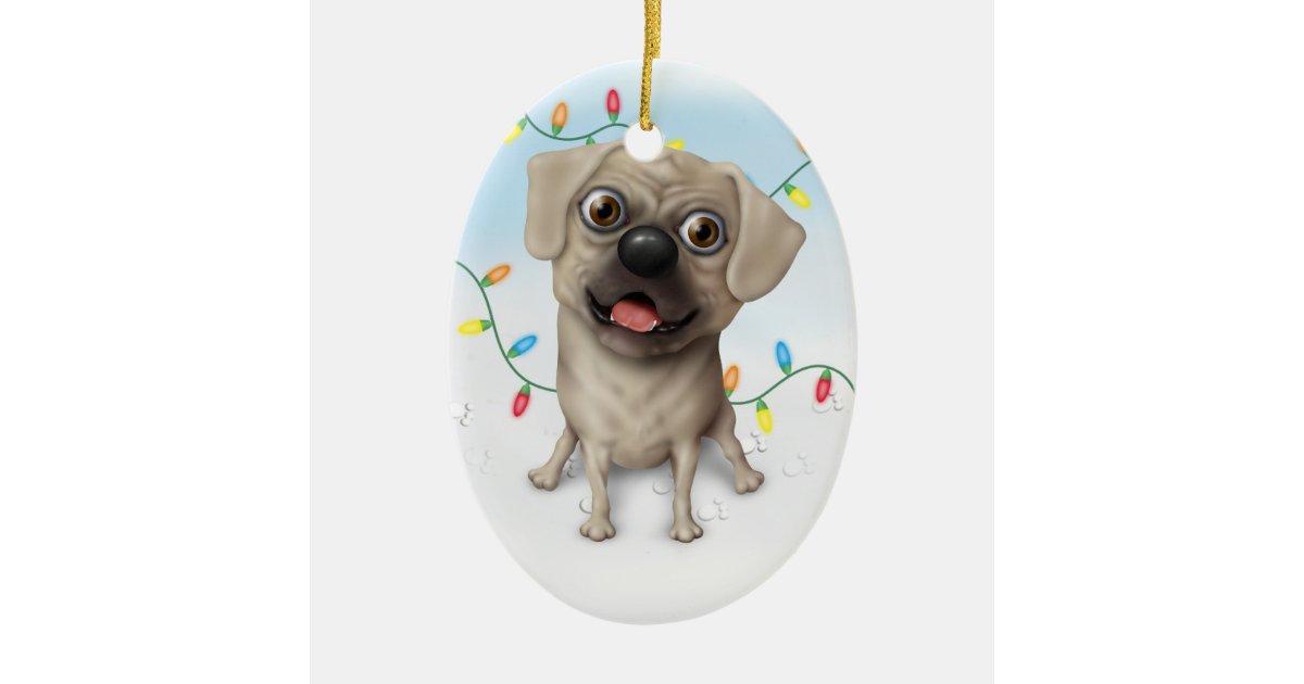 Puggle 2 - Christmas Ornament | Zazzle