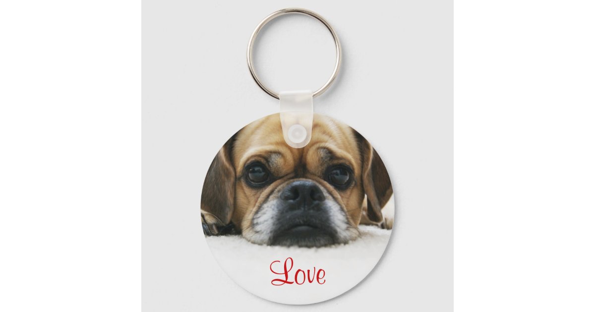 Puggle Love Keychain | Zazzle