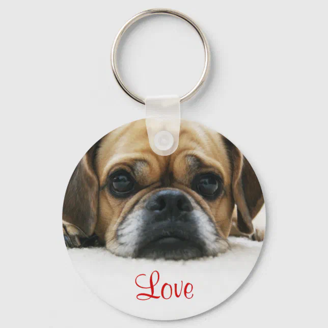Puggle Love Keychain | Zazzle