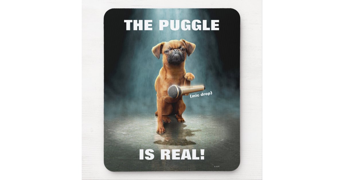 Puggle Mic Drop Mouse Pad | Zazzle