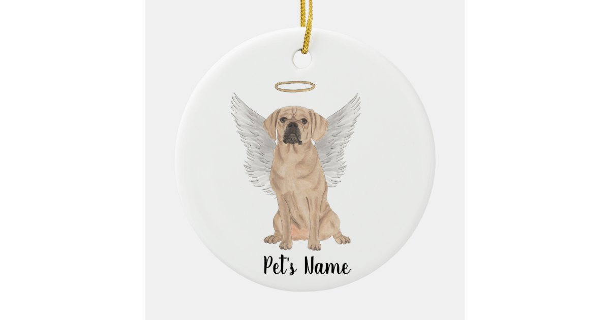 Puggle Sympathy Memorial Ceramic Ornament | Zazzle