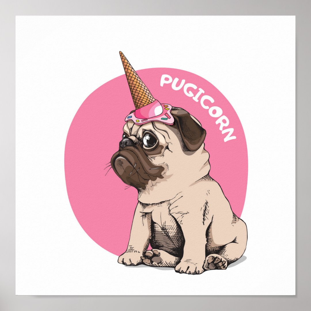 Pugicorn Poster | Zazzle