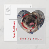 Pugs And Kisses Valentine's Day Postcard | Zazzle