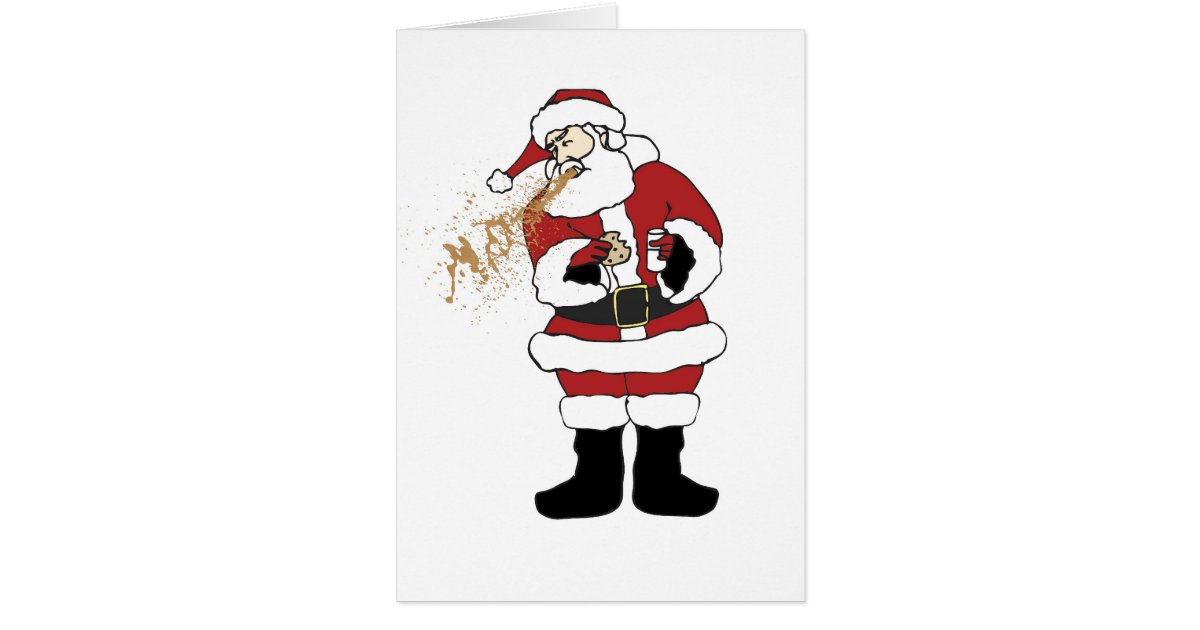 Puking Santa Christmas Card | Zazzle.com