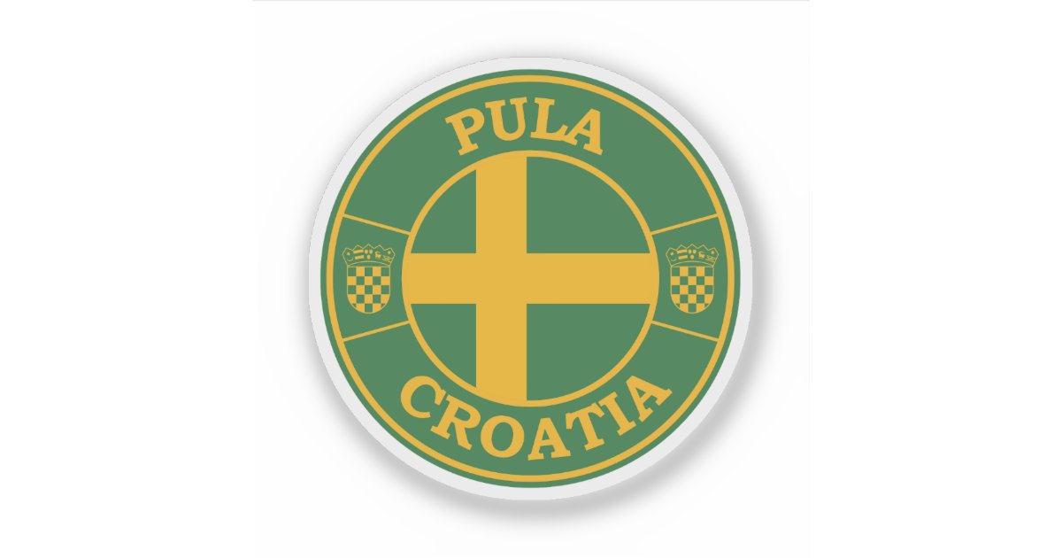 Pula Croatia Round Circle Emblem Sticker | Zazzle