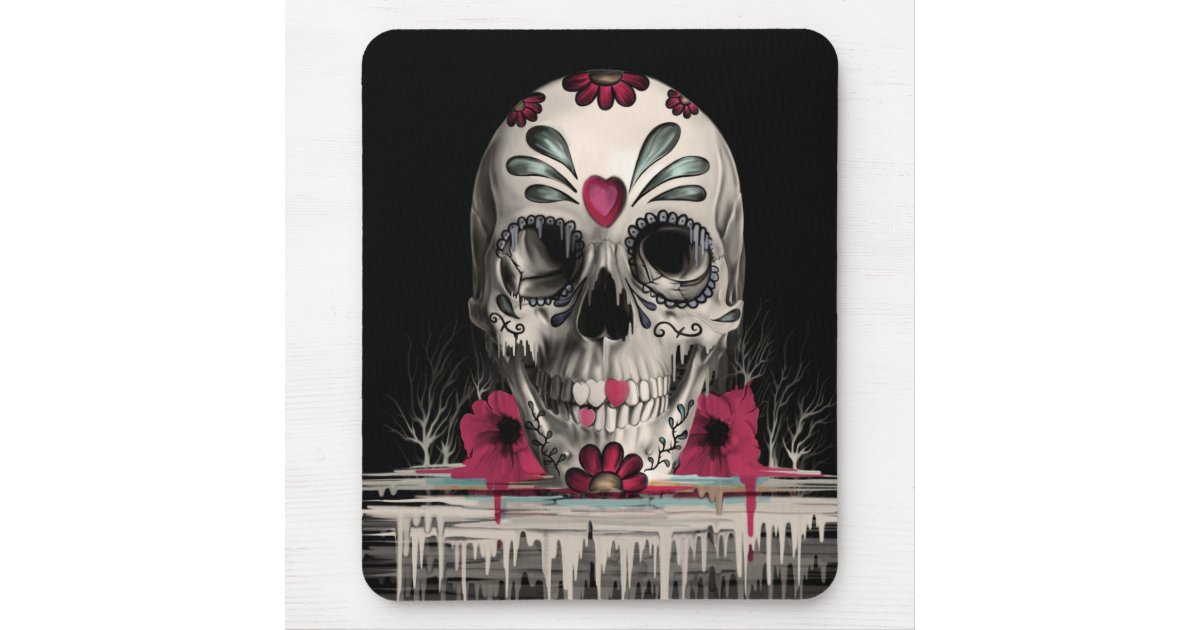 Pulled sugar, melting sugar skull mouse pad | Zazzle