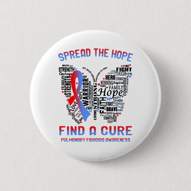 Pulmonary Fibrosis Awareness Month Ribbon Gifts Button | Zazzle