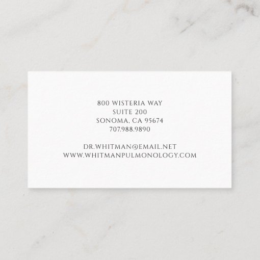 Pulmonologist Doctor Lung Anatomy Business Card | Zazzle