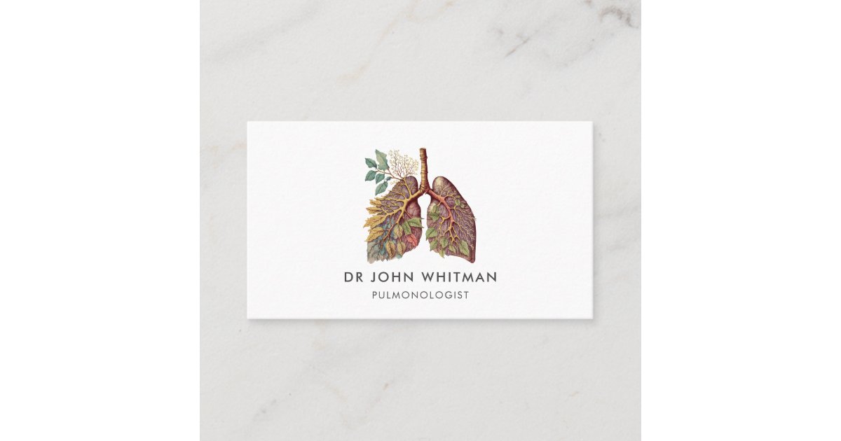 Pulmonologist Doctor Lung Anatomy Business Card | Zazzle