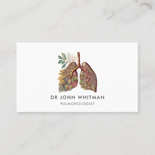 Pulmonologist Doctor Lung Anatomy Business Card | Zazzle