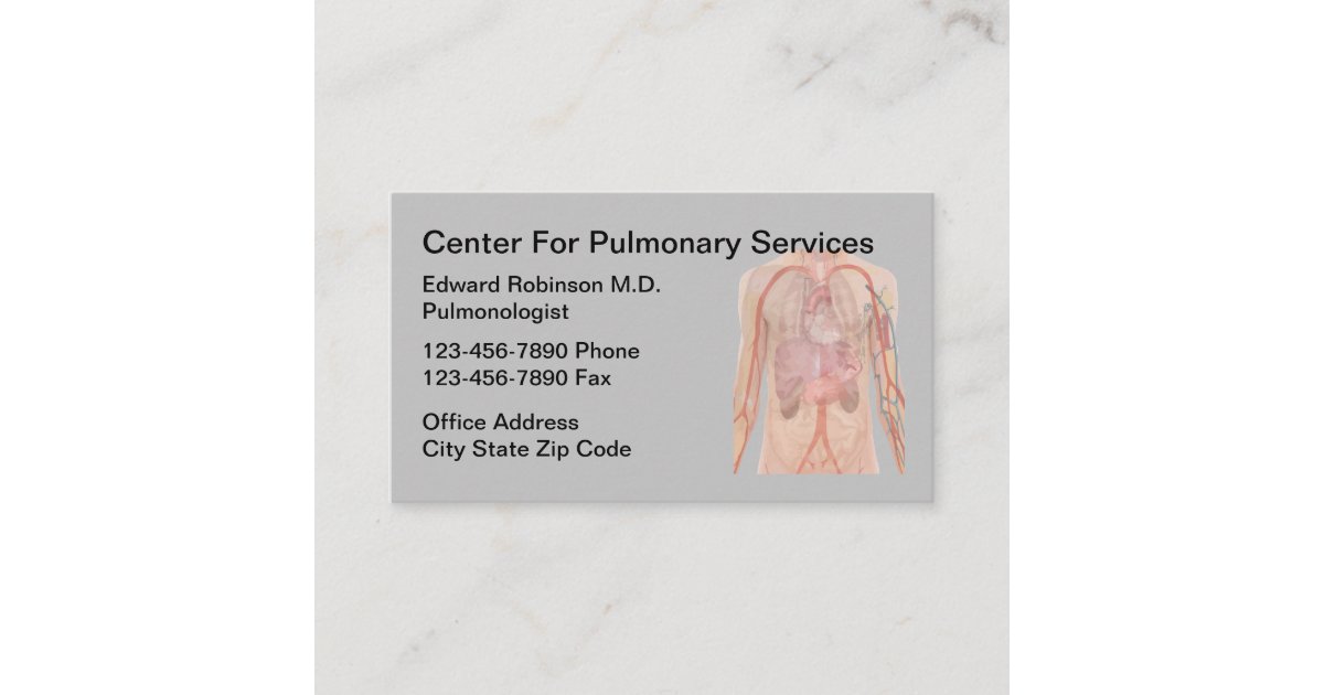 Pulmonologist Lung Doctor Business Card | Zazzle