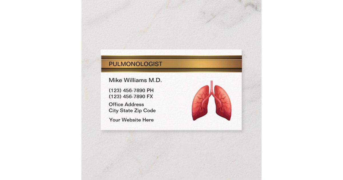 Pulmonologist Lung Doctor Medical Business Cards | Zazzle