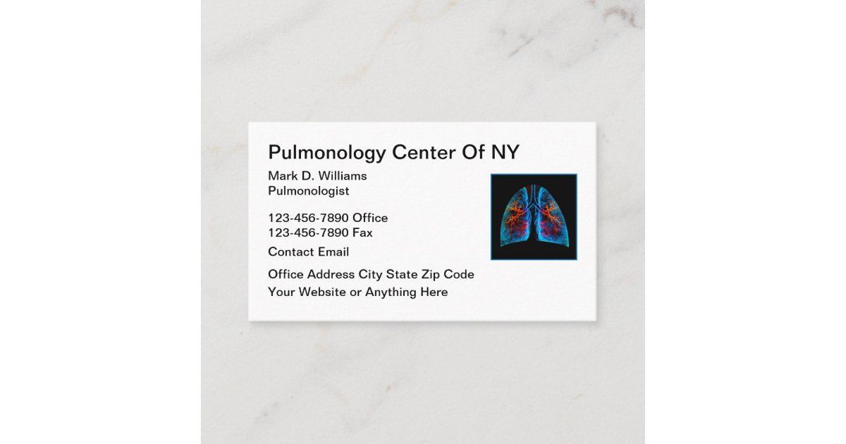 Pulmonologist Medical Business Cards | Zazzle