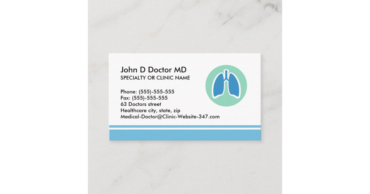 Pulmonology pulmonologist business card | Zazzle
