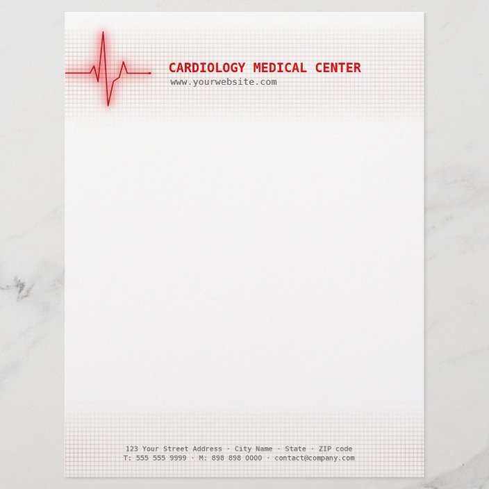 Pulse Heart Signal Cardiology letterhead | Zazzle.com