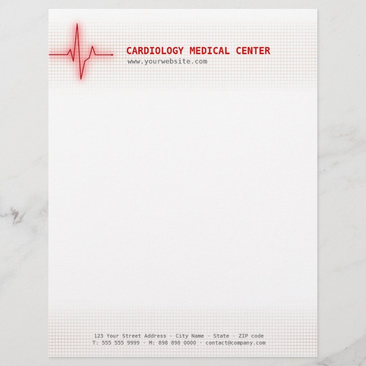Pulse Heart Signal Cardiology letterhead | Zazzle