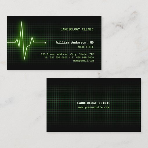 Pulse Heartbeat ECG business card | Zazzle