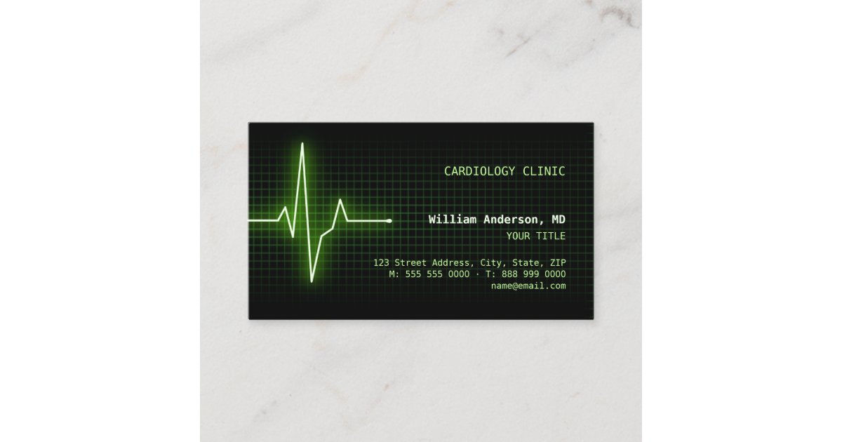 Pulse Heartbeat ECG business card | Zazzle