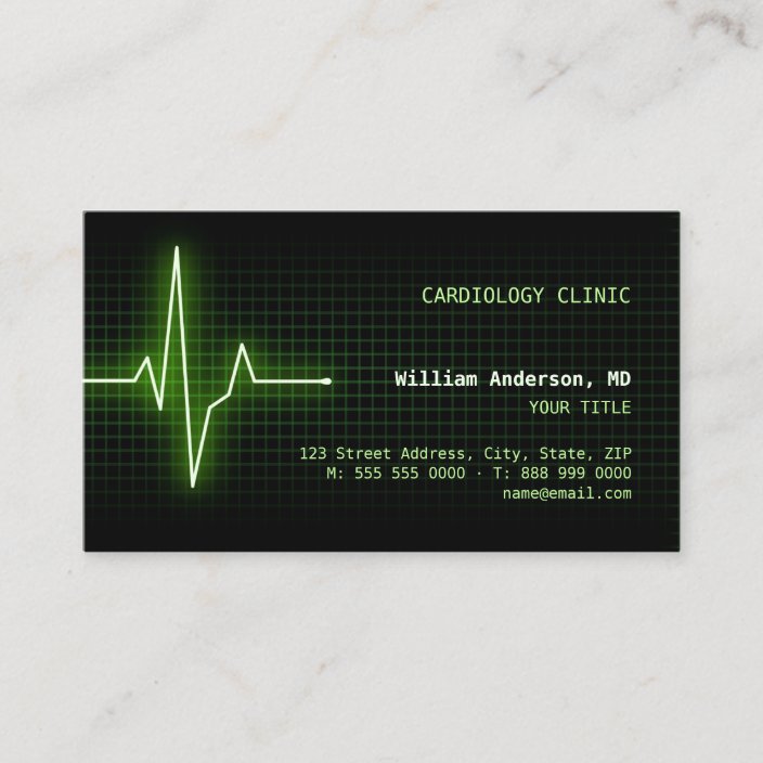 Pulse Heartbeat ECG business card | Zazzle.com