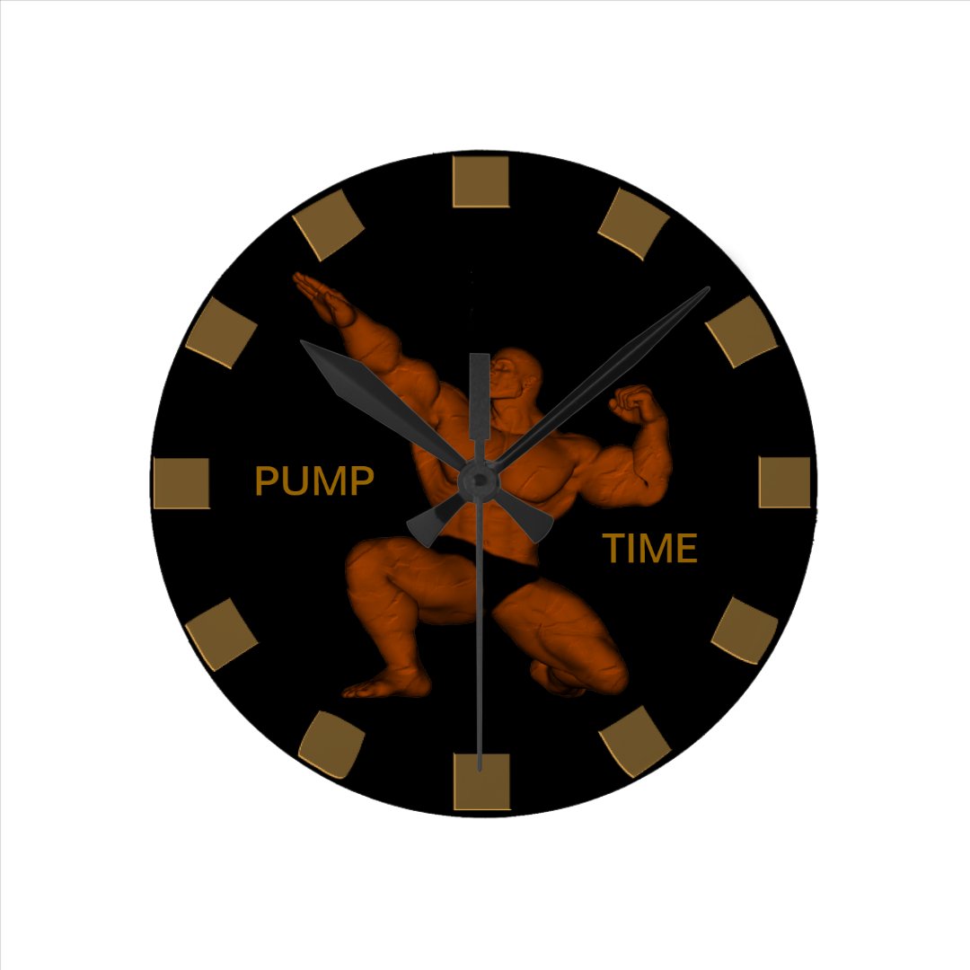 Pump Time Bodybuilder Wall Clock | Zazzle