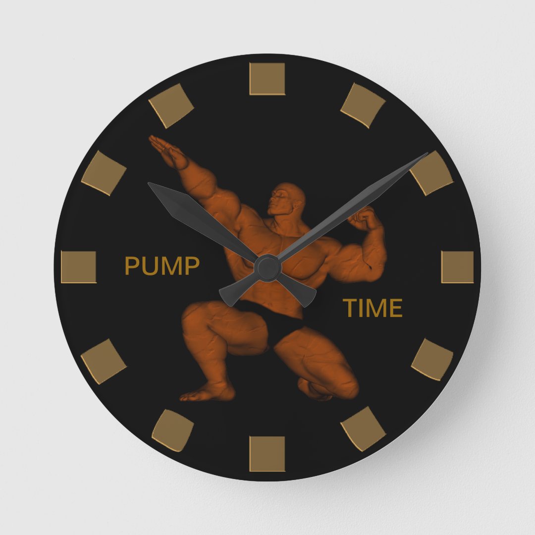 Pump Time Bodybuilder Wall Clock | Zazzle