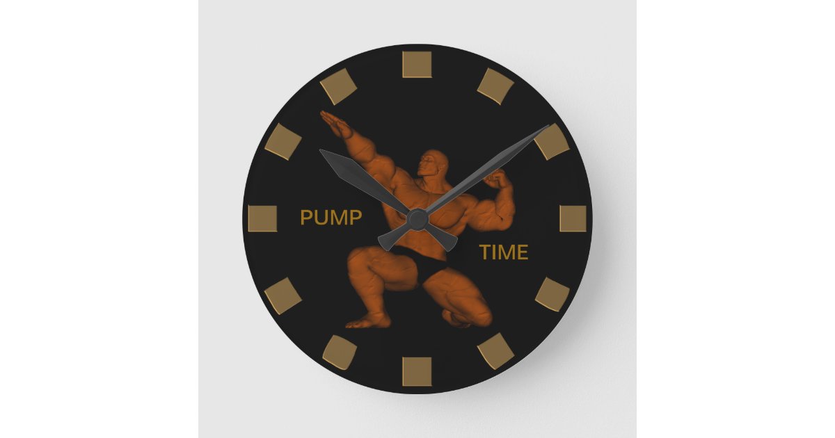 Pump Time Bodybuilder Wall Clock | Zazzle