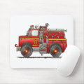 Pumper Rescue Fire Truck Firefighter Mouse Pad | Zazzle