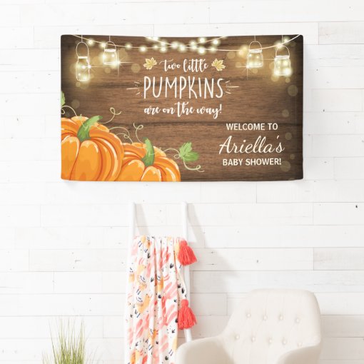 Pumpkin baby Shower backdrop Banner Fall Autumn | Zazzle