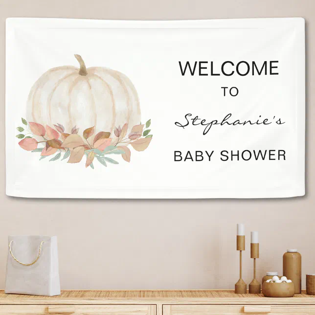 Pumpkin Baby Shower Banner | Zazzle