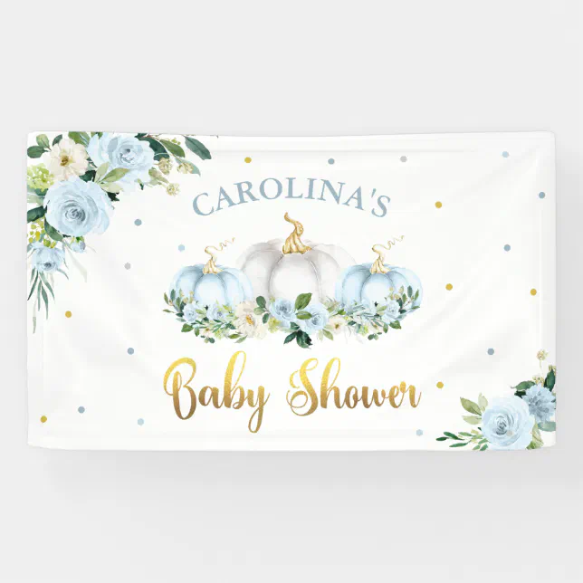 Pumpkin Baby Shower Boy Fall Pumpkin Welcome Banner | Zazzle