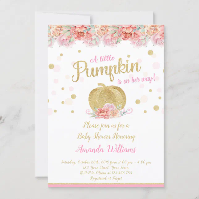 Pumpkin Baby Shower Invitation | Zazzle