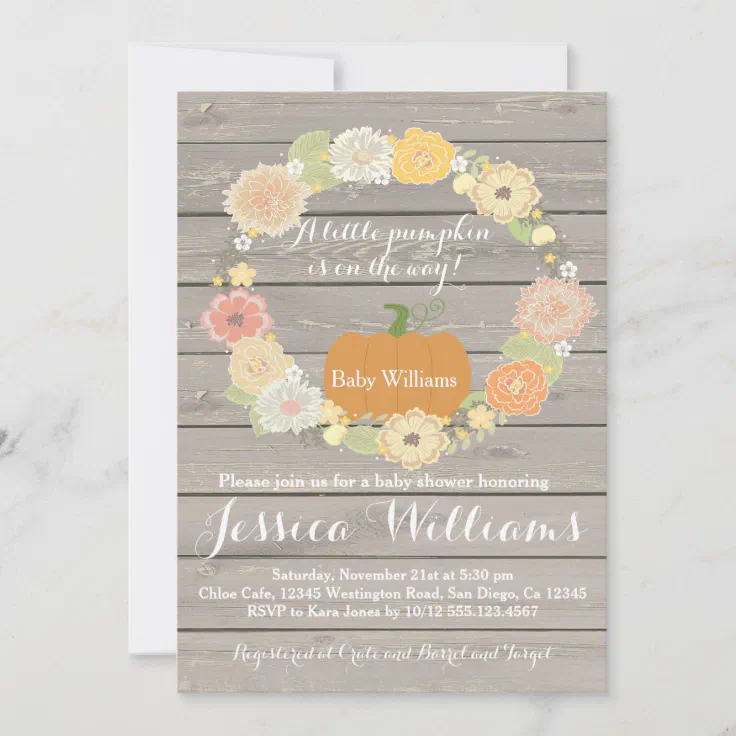 Pumpkin Baby Shower Invitation | Zazzle