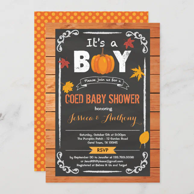 Pumpkin Baby Shower invitation | Zazzle