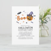 Pumpkin Bat Halloween Costume Party Invitation | Zazzle