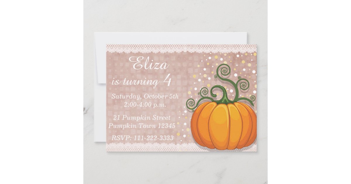 Pumpkin birthday Invitation, Fall Invitation | Zazzle