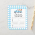 Pumpkin blue truck Baby shower Baby Item Game | Zazzle
