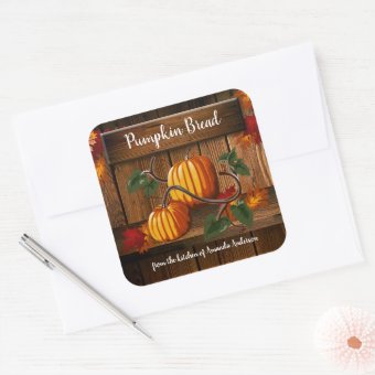 Pumpkin Bread Sq Label | Zazzle
