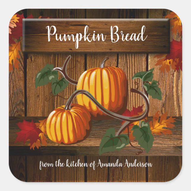 Pumpkin Bread Sq Label | Zazzle