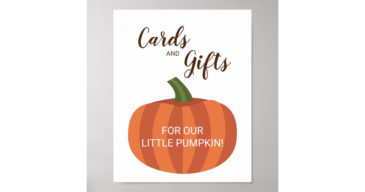 Pumpkin Cards and Gifts Autumn Baby Shower Sign | Zazzle