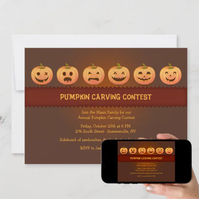 Pumpkin Carving Contest Invitation | Zazzle