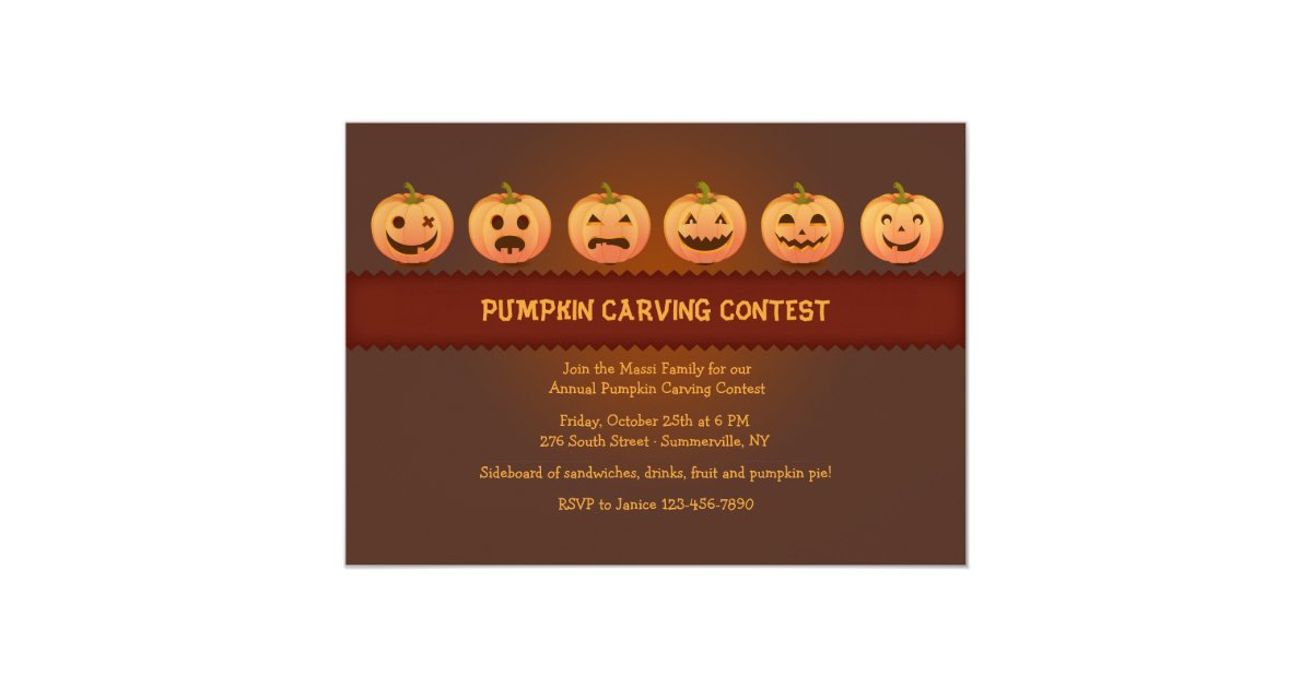 Pumpkin Carving Contest Invitation | Zazzle.com