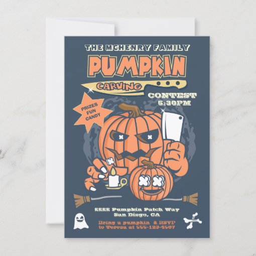 PUMPKIN CARVING Contest Poster Invitation | Zazzle