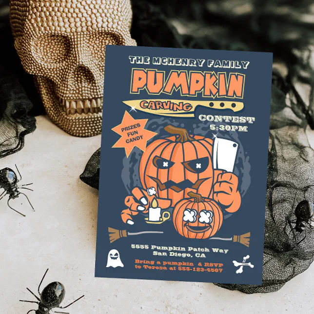 PUMPKIN CARVING Contest Poster Invitation | Zazzle